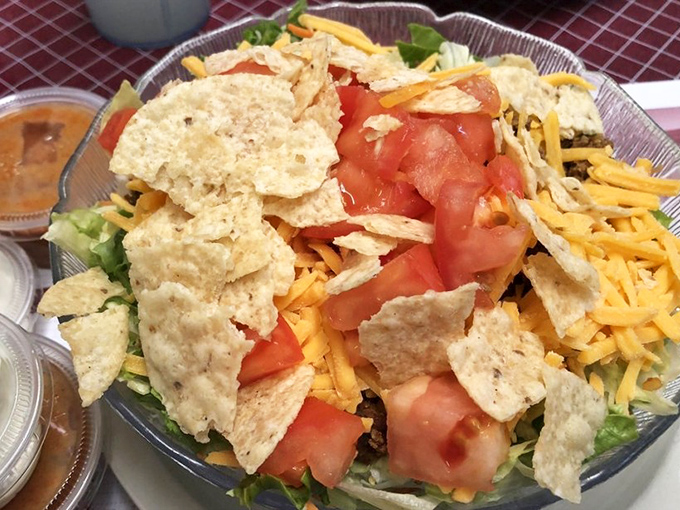 This isn't just a taco salad&mdash;it's a crunchy, cheesy monument to heartland ingenuity. No foodie pretension, just honest ingredients assembled with care. 