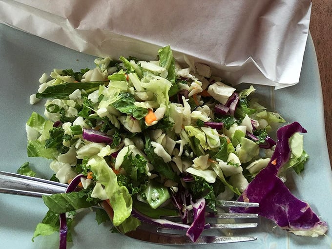 Even the salad looks happy to be here! Fresh, crisp, and colorful&mdash;the perfect counterpoint to your inevitable multi-pie adventure. 