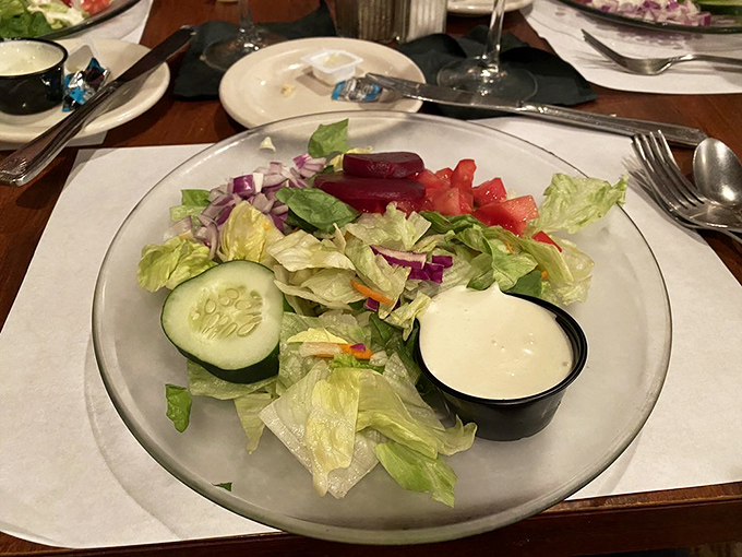 Even the salads show respect for tradition&mdash;crisp, fresh, and straightforward, they're the perfect opening act before the indulgent main event to come.