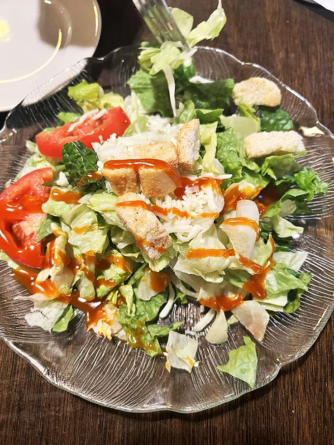 A salad that knows its supporting role&mdash;fresh, crisp, and dressed just enough to prepare your palate for the pasta main event.