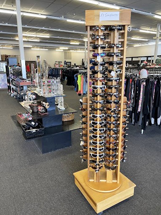 Sunglasses for days&mdash;literally. This rotating display offers enough styles to create a different persona every day of the month.