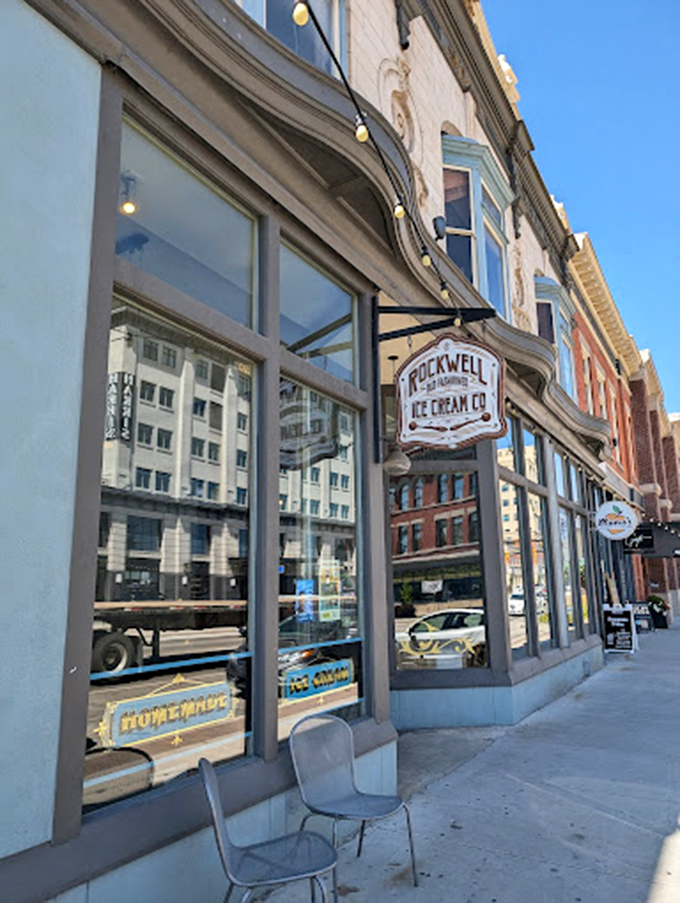 Packaged treats line the marble countertop like soldiers in a delicious army, ready to be taken home for later indulgence. 