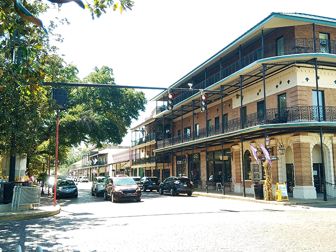 Historic buildings frame streets where shoppers move at the civilized pace of people who understand that good things—like affordable living—come to those who savor.