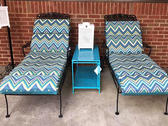 Patio loungers that have mastered the art of Georgia outdoor living, with cushions practically begging for a sweet tea and a good summer read.