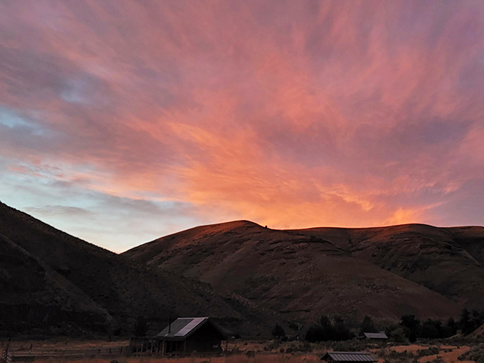 Nature's own light show outperforms Vegas every single evening. This sunset paints the canyon in hues that would make Georgia O'Keeffe reach for her brushes. 