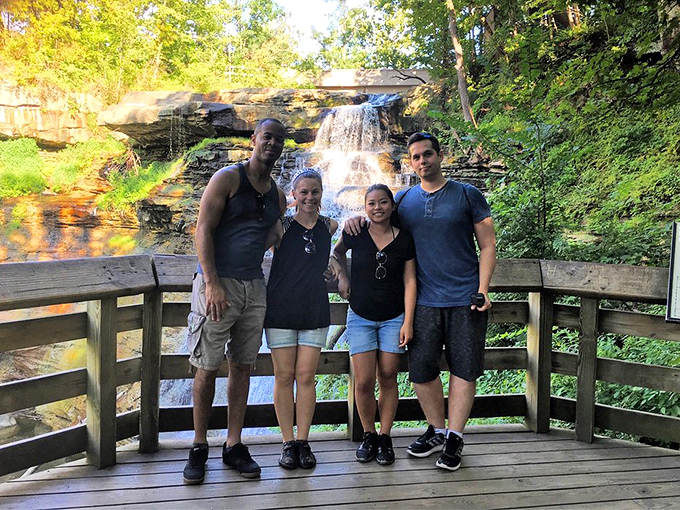 The trail beckons hikers into Brandywine's emerald embrace. Where conversations quiet and nature does all the talking. 