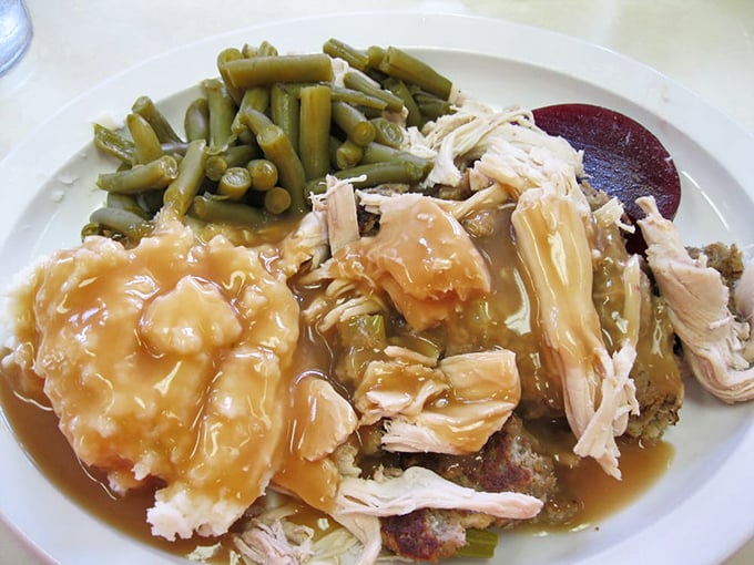 Turkey dinner with all the fixings proves Thanksgiving doesn't have to wait for November when comfort food this good is available year-round.