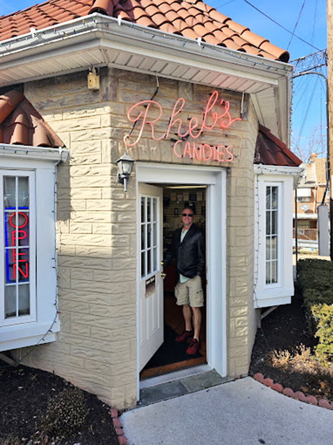 Customers patiently waiting their turn, united by the universal language of chocolate cravings and sweet anticipation. 