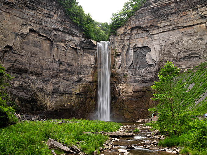 Taughannock Falls drops with the grace of a natural cathedral's centerpiece&mdash;taller than Niagara and without the gift shops or crowd competition.