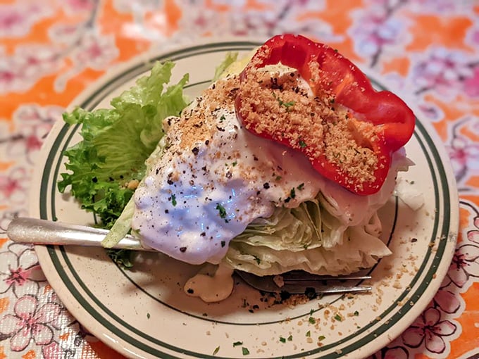 The wedge salad: crisp, cool, and dressed to impress. A classic done right never goes out of style.