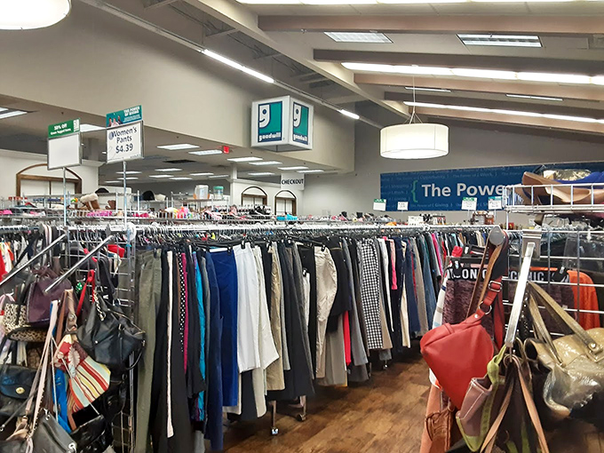 The pants section: where finding your size feels like winning the lottery, and discovering they're actually comfortable is the jackpot.