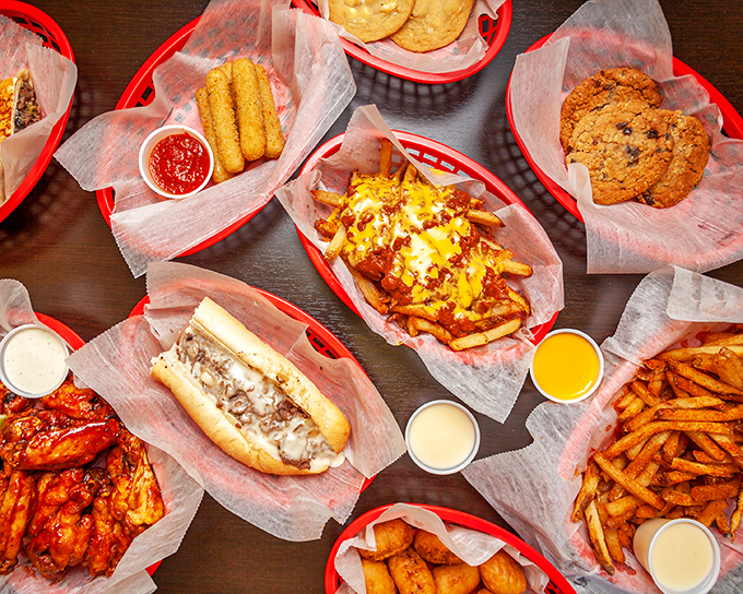 A feast fit for royalty, served in humble red baskets&mdash;proof that true luxury comes in delicious, unpretentious packages.