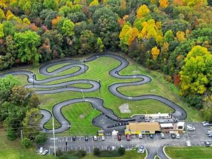 From above, the track resembles a giant doodle drawn by a caffeinated artist with a passion for asphalt and adrenaline.