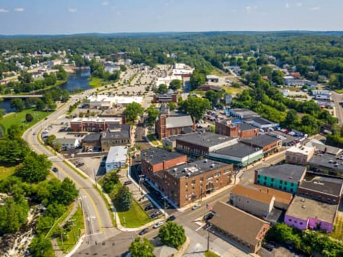 From above, Putnam reveals itself as a perfect patchwork of downtown charm, green spaces, and the river that started it all.