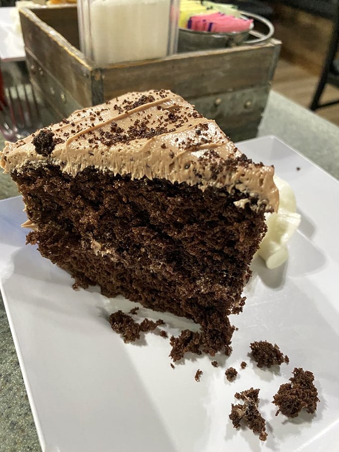 Chocolate cake that doesn't just satisfy a sweet tooth &ndash; it throws a party for it. Each forkful promises to momentarily solve all of life's problems.