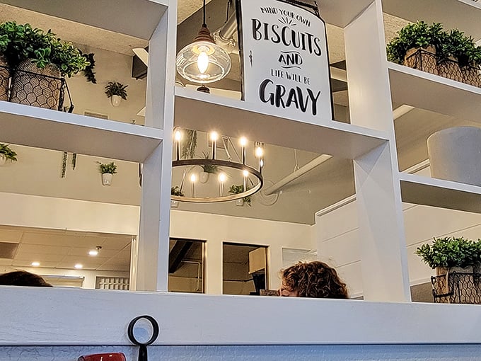 "Enjoy your own biscuits and life will be gravy" &ndash; words to live by, hanging in a restaurant that understands breakfast is more than just a meal.