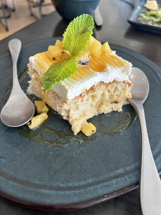 This tres leches cake topped with grilled pineapple isn't just dessert&mdash;it's what happens when clouds and sunshine decide to collaborate.