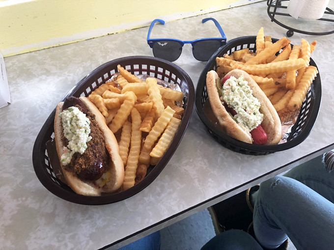 Hot dogs elevated to an art form &ndash; loaded with homemade toppings and served alongside those crinkle-cut fries that taste like childhood.