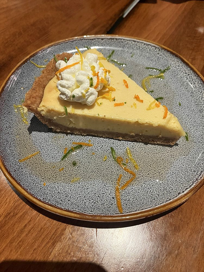 Key lime pie that strikes that perfect balance between tart and sweet &ndash; like sunshine on a plate with a graham cracker horizon.