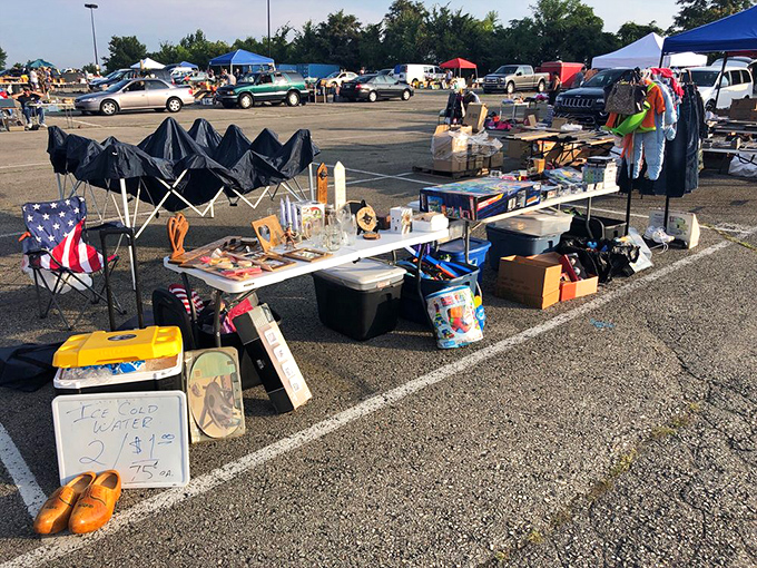 The outdoor market experience extends to the parking lot, where pop-up vendors create an ever-changing landscape of additional possibilities.