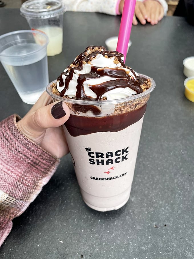 Their milkshake brings all discerning dessert lovers to the yard&mdash;topped with chocolate, whipped cream, and enough decadence to make you forget counting calories was ever a thing.
