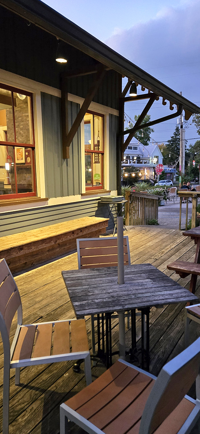 As evening falls, BRICS' wooden deck becomes prime real estate for savoring the last bites of summer&mdash;one cone at a time.