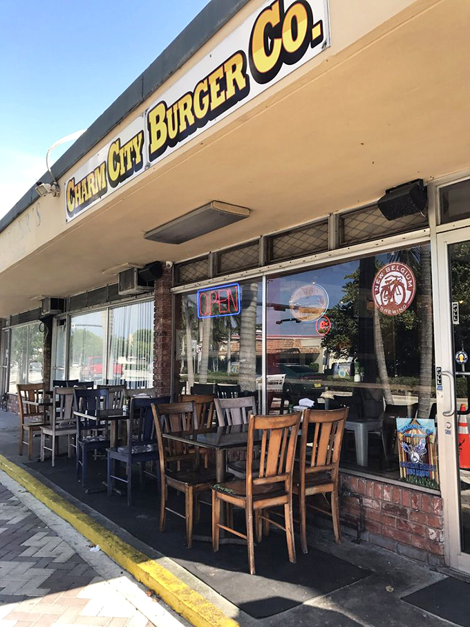 Outdoor seating where you can watch the world go by while you contemplate ordering a second burger. We won't judge.