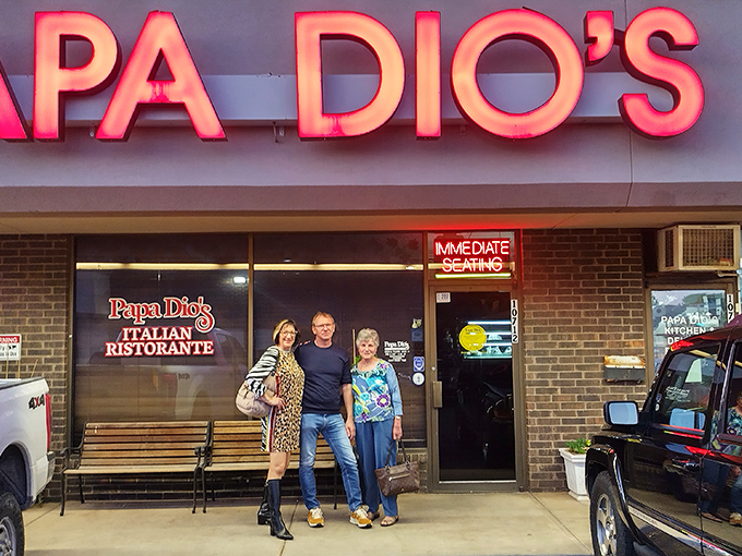 The pilgrimage complete, happy diners document their discovery. That smile says, "We're definitely coming back next week."