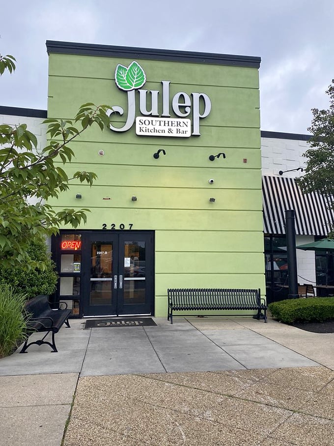 That neon "OPEN" sign on Julep's vibrant exterior might as well read "Come in and discover why Marylanders are keeping this place a semi-secret."