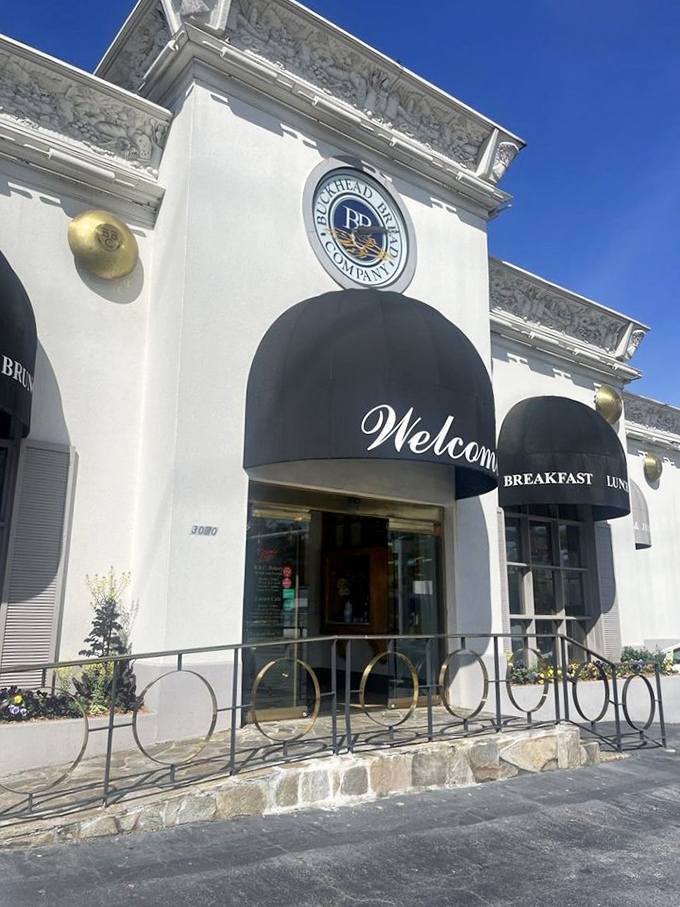 The entrance says "Welcome" on the awning, but might as well read "Your Diet Ends Here"—some temptations are worth every calorie.