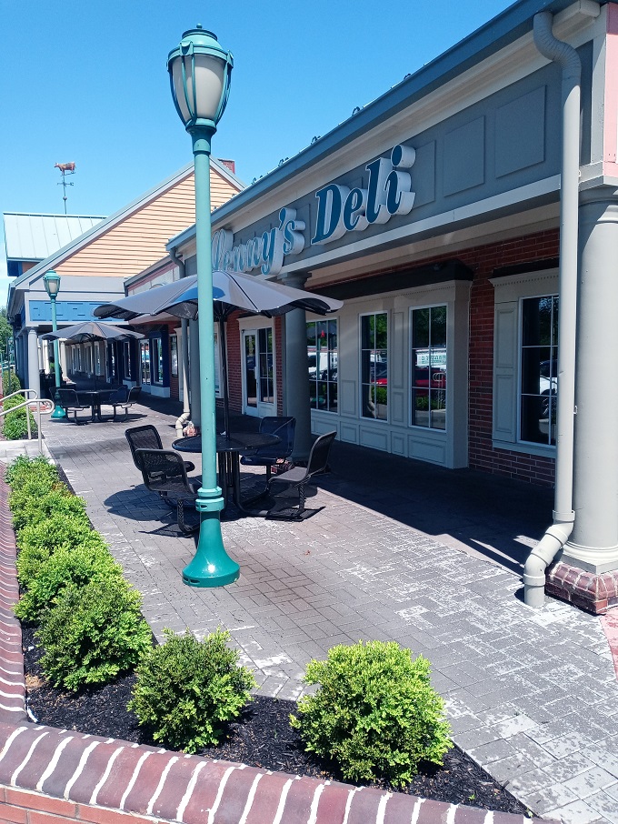 Summer at Lenny's: Where coneflowers bloom and the promise of pastrami perfection awaits behind those welcoming doors.