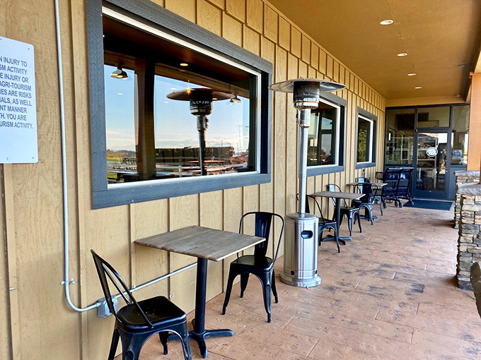 Outdoor seating with heaters makes pie enjoyment a year-round possibility. Because Oregon weather shouldn't come between you and dessert perfection. 