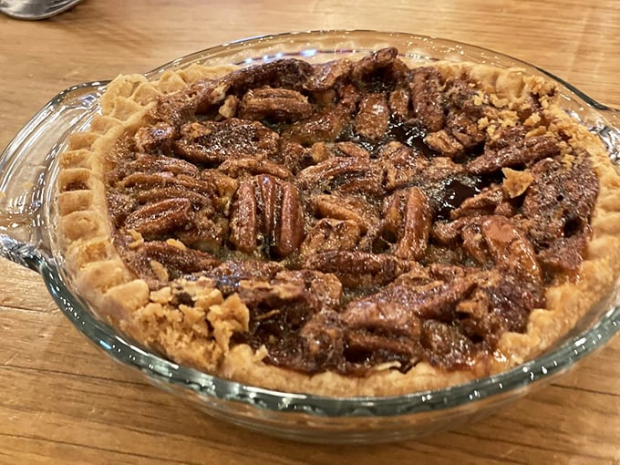 This isn't just pecan pie&mdash;it's a Southern diplomat in dessert form. Those nuts have arranged themselves in perfect formation, ready for your fork.