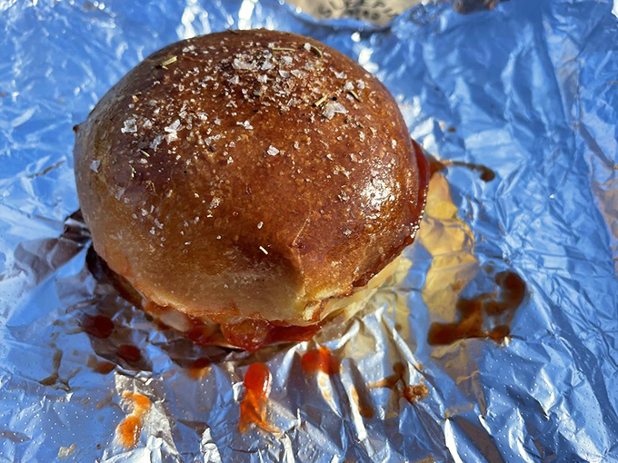 A breakfast sandwich looking so perfect it might just convince you that mornings are actually worth getting up for.