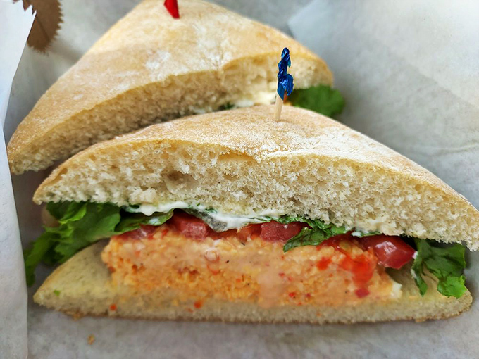 The pimento cheese sandwich&mdash;that spreadable Southern p&acirc;t&eacute;&mdash;offers creamy, slightly sharp comfort between two slices of bread. Soul food, redefined.