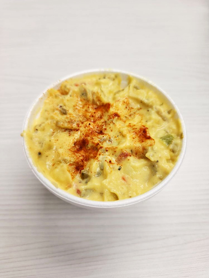 Creamy potato salad with a dusting of paprika &ndash; the cooling sidekick every hot chicken hero needs when the spice starts to overwhelm. 