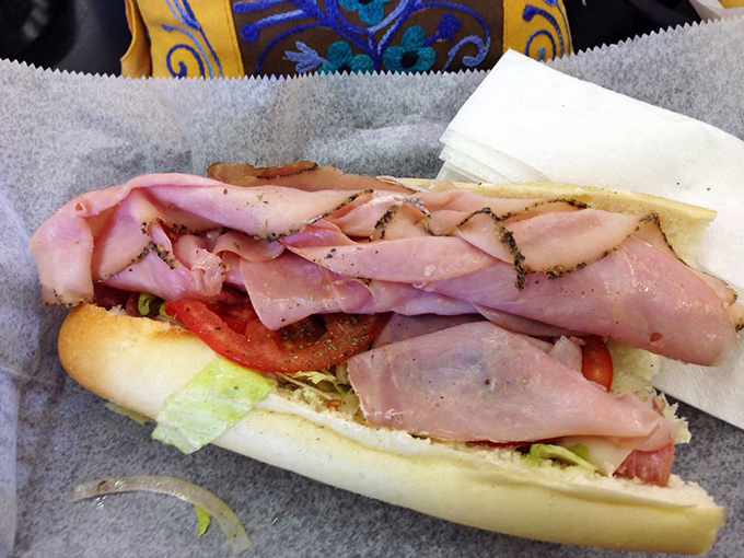 Ham perfection on display! Thinly sliced, perfectly arranged &ndash; this isn't just lunch, it's edible architecture designed for maximum flavor delivery.