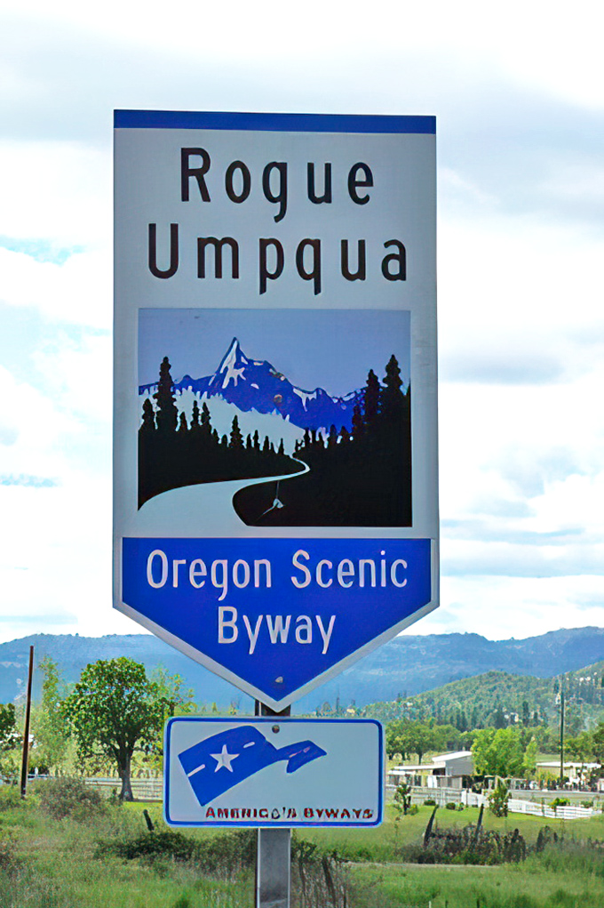 This sign doesn't just mark a byway&mdash;it's your invitation to the best road trip therapy session Oregon has to offer.