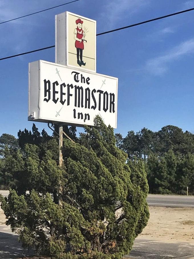 The roadside sign promises beef mastery, and inside, that promise is kept. A beacon for steak lovers navigating Highway 301.