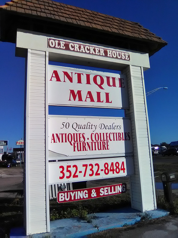 Fifty dealers under one roof &ndash; the sign promises treasures, but delivers time travel. Your wallet may never forgive you.