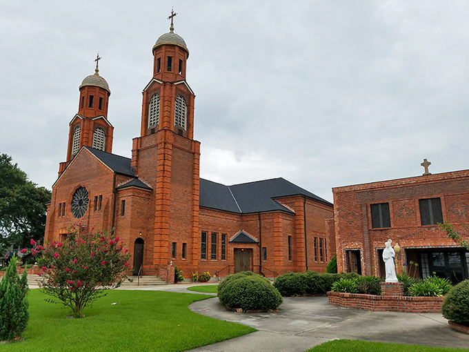 St. Bernard Catholic Church stands as Breaux Bridge's spiritual anchor, where Sunday prayers are followed by Sunday suppers of equal devotion.