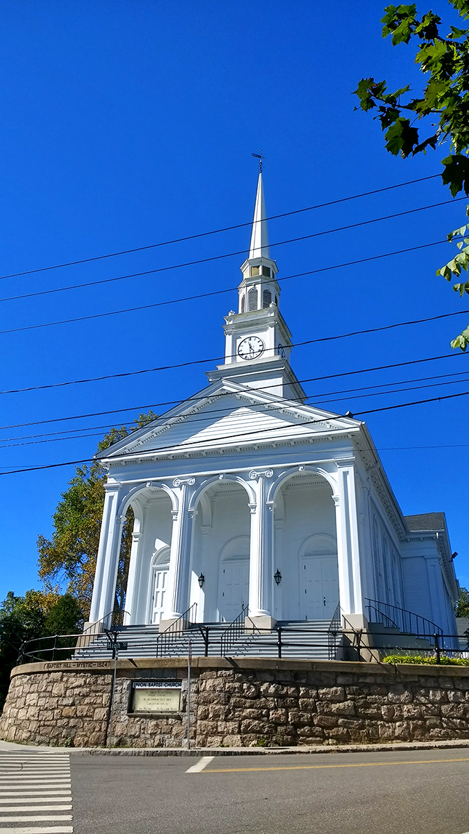 Union Baptist Church's gleaming white steeple reaches toward heaven like the masts that once defined this shipbuilding town's skyline.