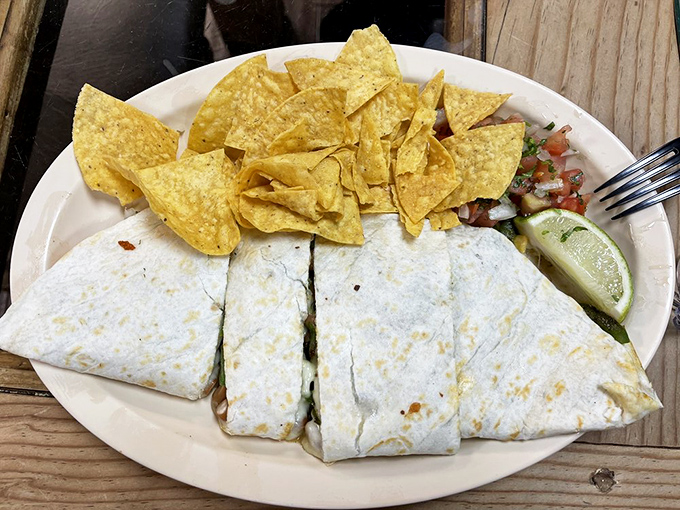 Who needs meat when vegetables can party this hard? This quesadilla proves that plant-based can be just as indulgent as its carnivorous cousins.