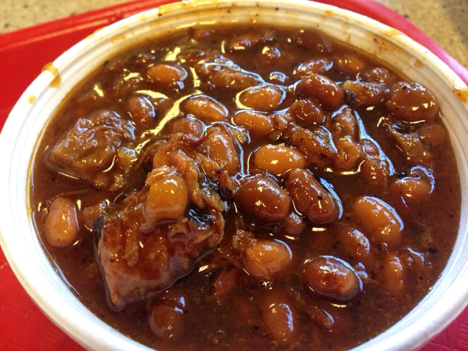 These baked beans&mdash;studded with meat and swimming in sauce-enriched goodness&mdash;aren't just a side dish; they're a supporting actor worthy of their own award.