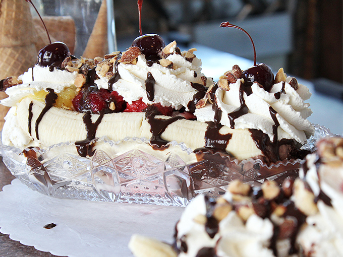 This isn't just a sundae&mdash;it's a crystal boat carrying precious cargo of ice cream, whipped cream, and toppings that would make a dessert photographer weep with joy. 