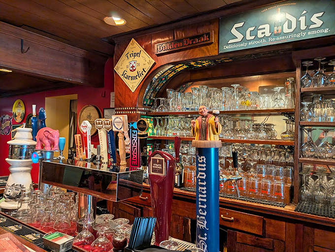 The bar at Jessop's doesn't just serve drinks—it's a liquid library of European brewing traditions that would make colonial tavernkeepers weep with joy.