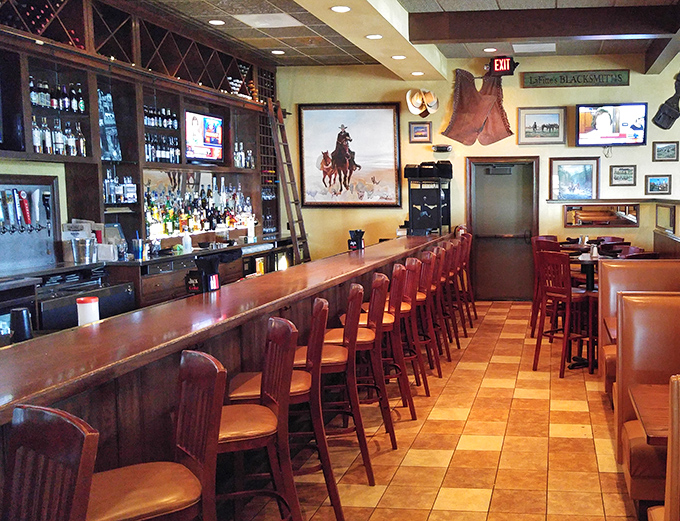 The bar stretches long and inviting, with enough bottles to solve&mdash;or create&mdash;any of life's problems, depending on how many you sample.