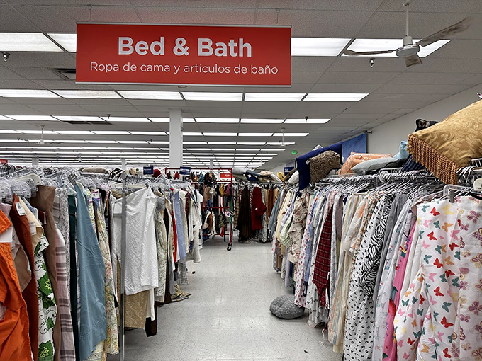 Bed & Bath boulevard, where vintage linens and contemporary comforters create a textile tapestry of possibilities for home refreshment on a budget.