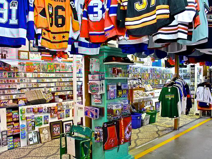 Sports cards and memorabilia await collectors&mdash;where childhood hobbies meet retirement investments in one gloriously nostalgic corner of the market.