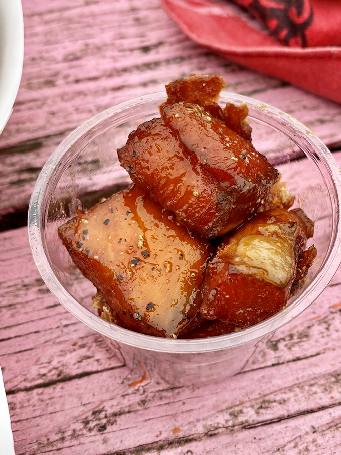 The seafood counter&mdash;where decisions get difficult and anticipation builds. Each labeled section represents a different path to happiness. 